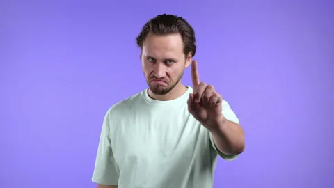 Portrait of angry man showing rejecting ... | Stock Video | Pond5