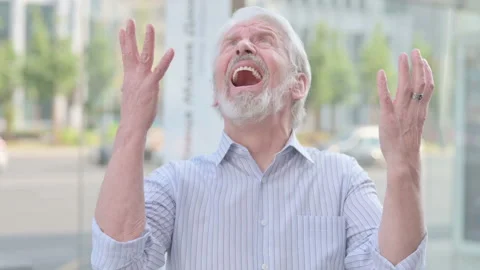 Portrait of Angry Old Man Screaming Outd... | Stock Video | Pond5