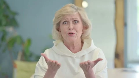 Portrait of Angry Senior Old Woman Argui... | Stock Video | Pond5