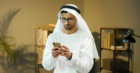 Portrait Arabic handsome man in glasses ... | Stock Video | Pond5