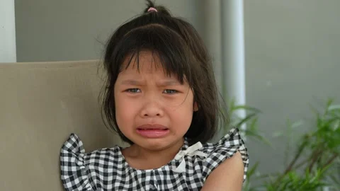 Portrait of Asian angry, sad and cry lit... | Stock Video | Pond5