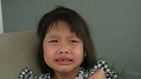 Portrait of Asian angry, sad and cry lit... | Stock Video | Pond5
