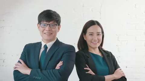 Portrait of Asian smart business people ... | Stock Video | Pond5