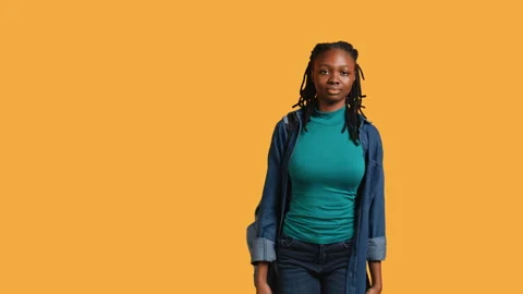 Portrait of assertive woman asking for t... | Stock Video | Pond5