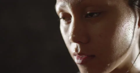 Portrait of athletic woman sweating taki... | Stock Video | Pond5