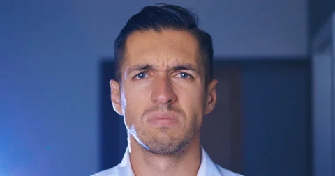 Portrait of attractive man making facepa... | Stock Video | Pond5