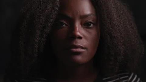 Portrait of Austere Woman with Curly Hai... | Stock Video | Pond5