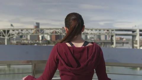 Portrait From Behind of a Female Runner ... | Stock Video | Pond5