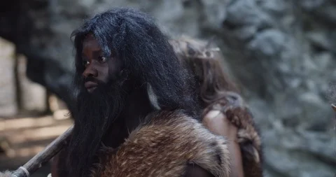 Portrait black angry neanderthals wearin... | Stock Video | Pond5