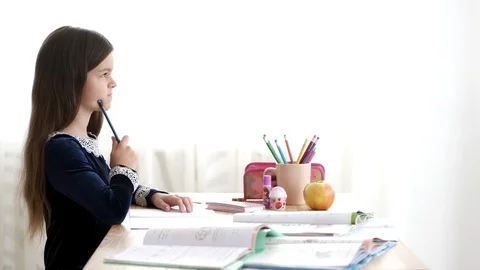 Girl Doing Homework Stock Videos – Royalty-Free HD & 4K Videos