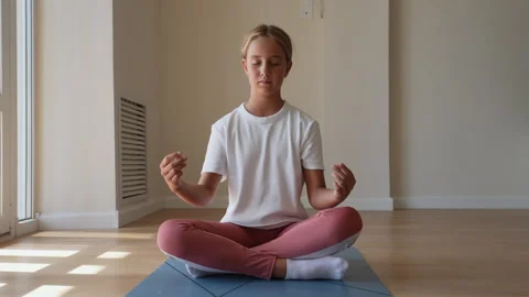 Portrait of calm little cute child girl ... | Stock Video | Pond5