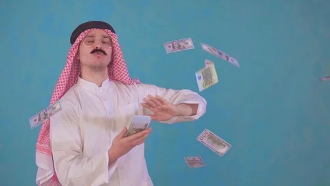 portrait cheerful Arab man with a mustac... | Stock Video | Pond5