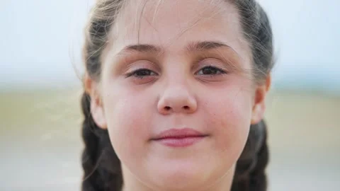 Portrait of child. Cheerful happy kid gi... | Stock Video | Pond5