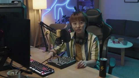 Portrait of Chinese Female Streamer in H... | Stock Video | Pond5