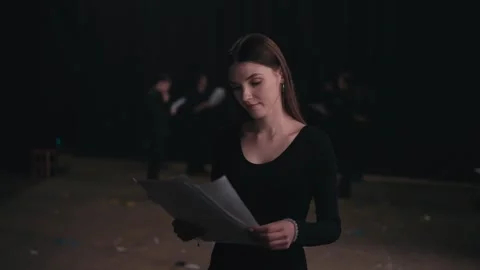 Portrait of a confident girl actor in a ... | Stock Video | Pond5