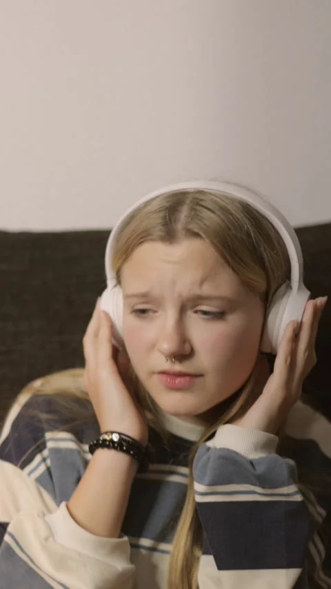 The portrait depicts a Gen Z girl with a... | Stock Video | Pond5