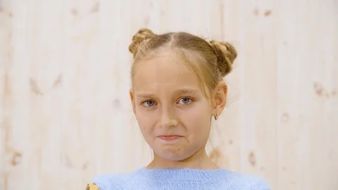 Portrait disgusted girl looking with dis... | Stock Video | Pond5