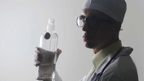 Portrait of Drunk doctor. A medical work... | Stock Video | Pond5