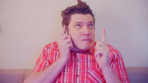 portrait of an evil mad man who swears b... | Stock Video | Pond5