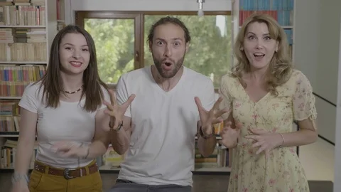 Portrait of excited group of friends yel... | Stock Video | Pond5