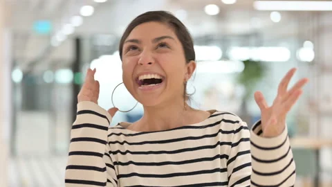 Portrait of Excited Indian Woman Celebra... | Stock Video | Pond5