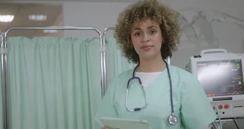 Portrait of Female Nurse in Hospital Eme... | Stock Video | Pond5