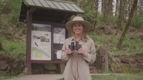 Portrait of a Female Park Ranger Outside... | Stock Video | Pond5