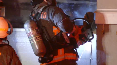 Portrait Of A Firefighter Cutting Steel ... | Stock Video | Pond5