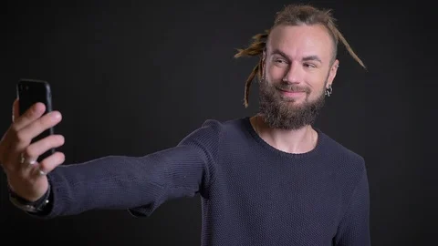 Portrait of freaky caucasian man with dr... | Stock Video | Pond5