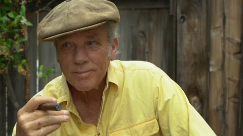 Portrait of good-looking older man with ... | Stock Video | Pond5