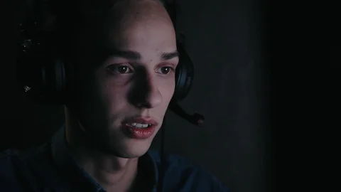 portrait of handsome and positive comput... | Stock Video | Pond5