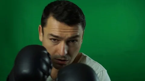 portrait of a handsome man boxing isolat... | Stock Video | Pond5