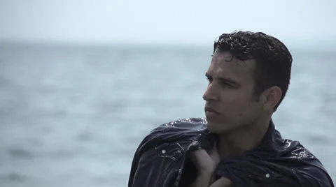 portrait of handsome man male model. bea... | Stock Video | Pond5