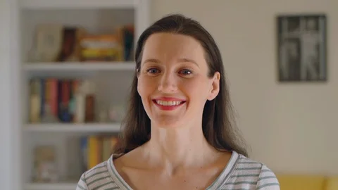 portrait happy 30s middle aged woman sta... | Stock Video | Pond5