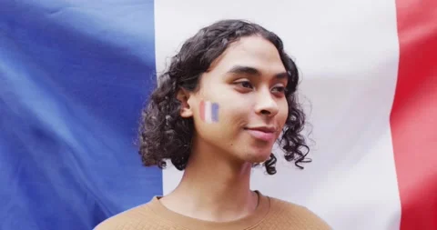 Portrait of happy biracial man with flag... | Stock Video | Pond5