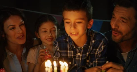 Portrait of happy family celebrating bir... | Stock Video | Pond5