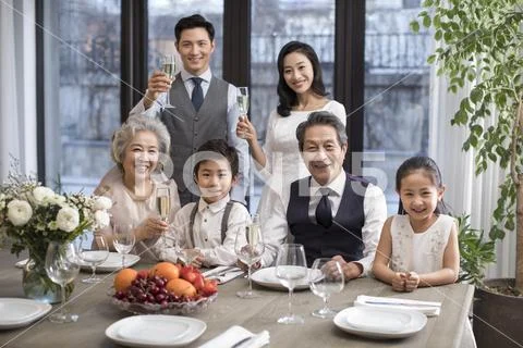 Portrait of happy noble family Stock Image ~ #105001261