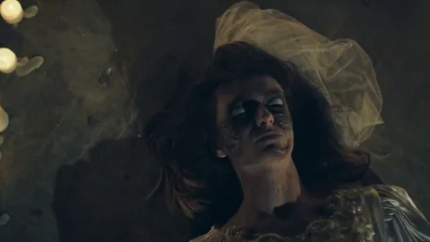 Portrait of a horrible scary Corpse Brid... | Stock Video | Pond5