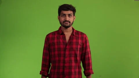 Portrait of Indian on green screen. Hap... | Stock Video | Pond5