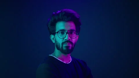 Portrait Indian serious man developer co... | Stock Video | Pond5