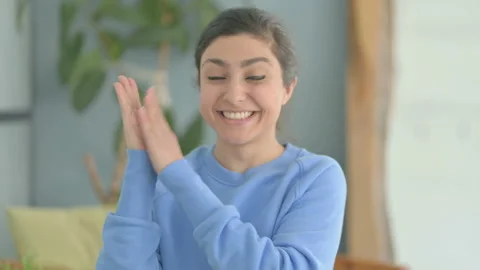 Portrait of Indian Woman Clapping in App... | Stock Video | Pond5