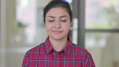 Portrait of Indian Woman Shaking Head as... | Stock Video | Pond5