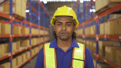 Portrait of Indian worker working in lar... | Stock Video | Pond5