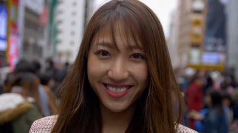 Portrait of Japanese woman on famous bri... | Stock Video | Pond5