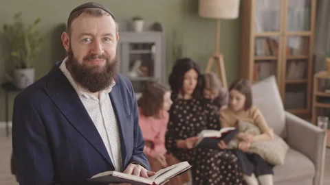 Portrait of Jewish Man with Hebrew Bible... | Stock Video | Pond5