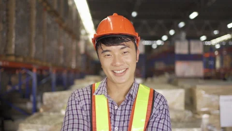 Portrait of Korean worker working in lar... | Stock Video | Pond5