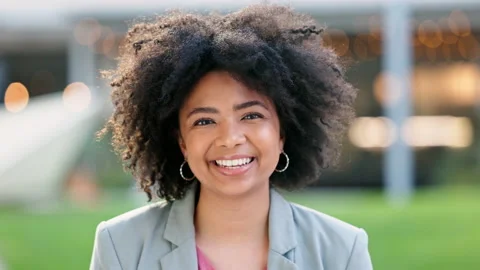 Portrait of laughing reporter with afro ... | Stock Video | Pond5