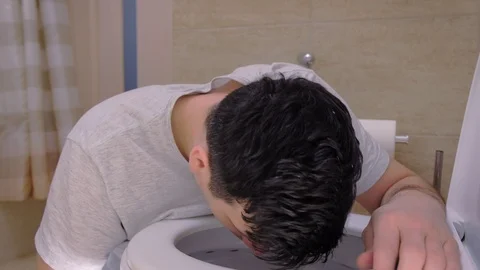 Portrait of man with nausea vomiting in ... | Stock Video | Pond5