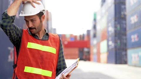 Portrait of man worker in safety dress i... | Stock Video | Pond5