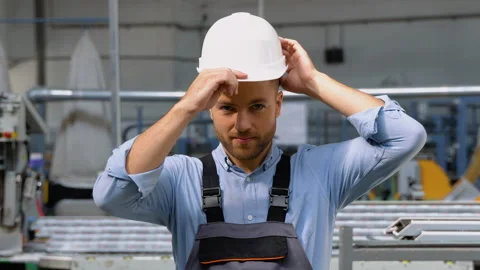 Portrait of the manual man worker in uni... | Stock Video | Pond5
